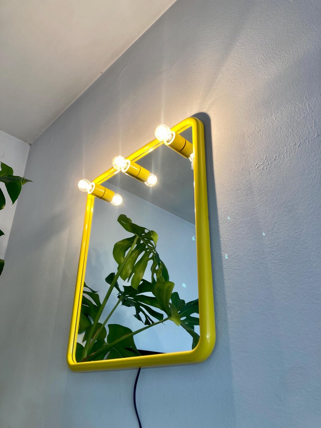 Space Age Plastic Yellow Vanity Mirror From Gedy / Made in Italy ...