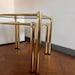 Set of 2 Mid Century Gold Metal and Glass Coffee Tables / Made in Italy ...