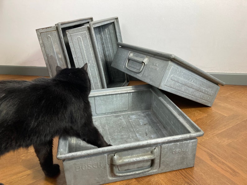 1 of 4 Vintage Industrial Metal Box / Stacking Metal Box BOSCH - Etsy