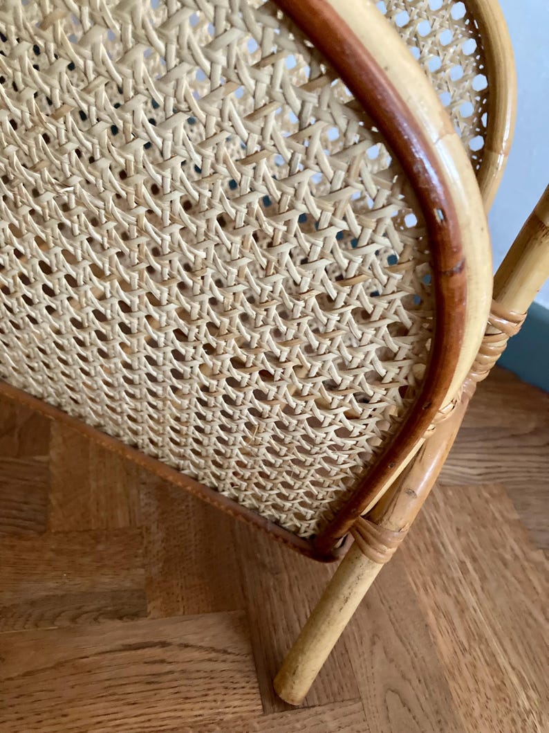 Vintage 1960s Italian Bamboo Rattan Magazine Rack / Retro Mid Century ...