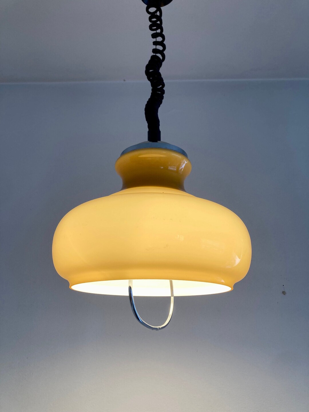 Vintage Caramel Color Opaline Glass Pendant Light - Etsy