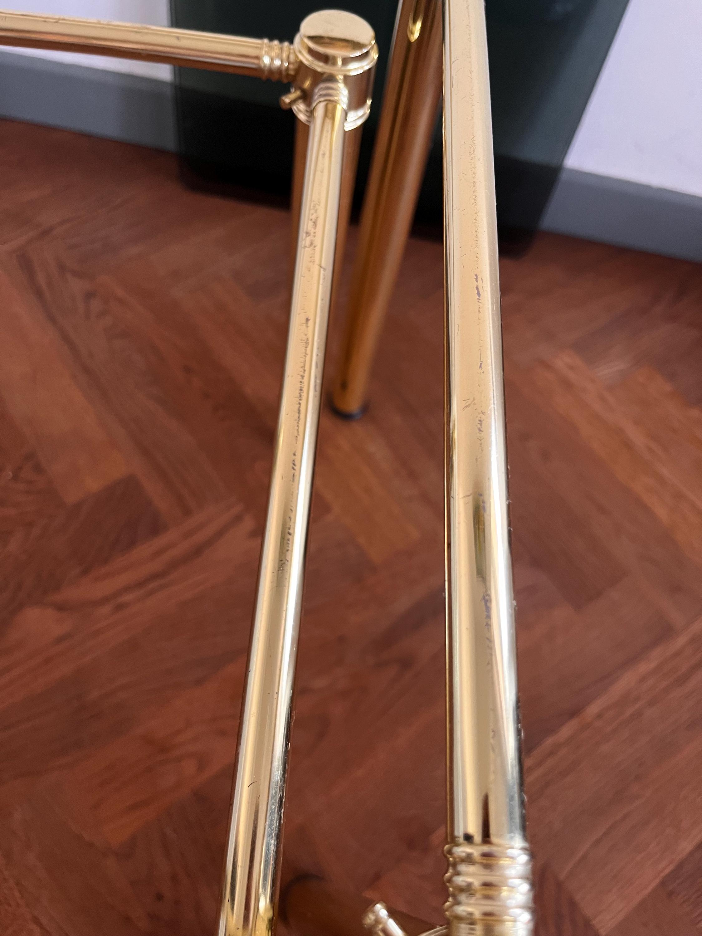 Set of 2 Mid Century Gold Metal and Glass Coffee Tables / Made in Italy ...