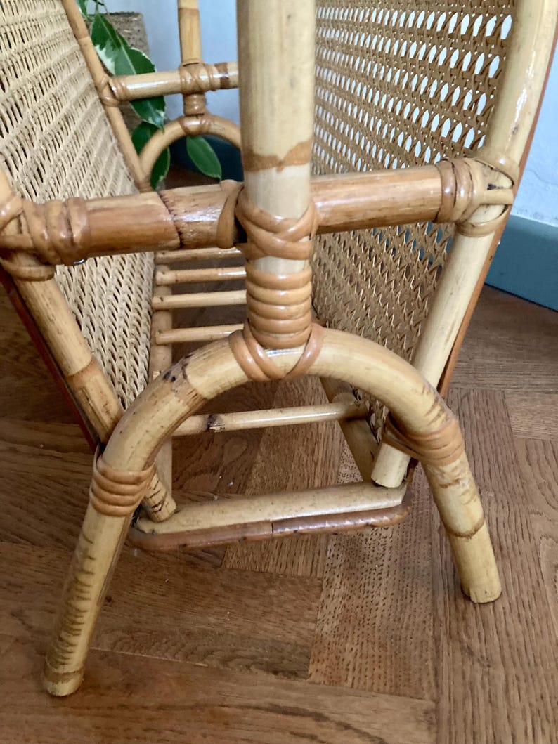 Vintage 1960s Italian Bamboo Rattan Magazine Rack / Retro Mid Century ...