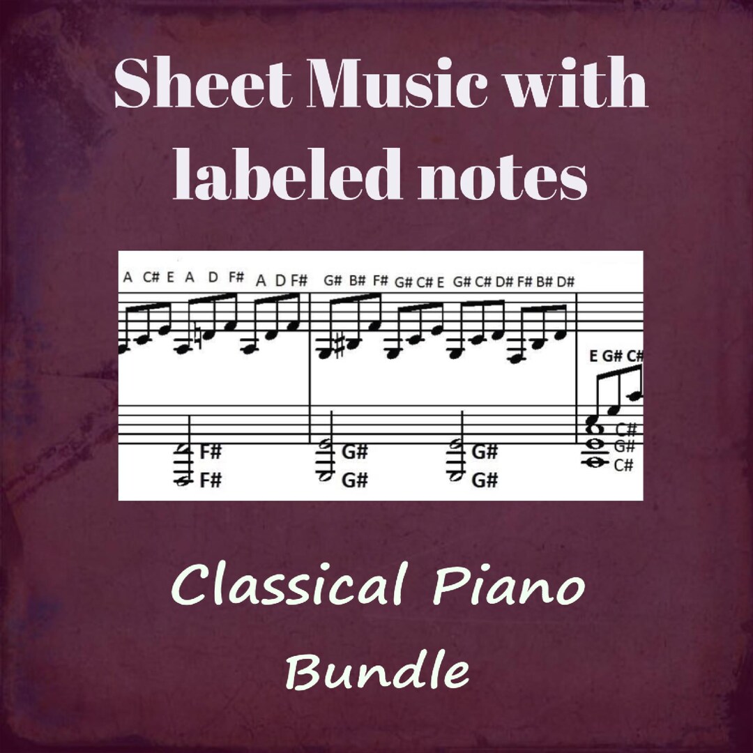 Piano Sheet Music Bundle | All Notes Labeled (letter-names) | SPECIAL ...