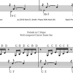 With NOTE-NAMES: Bach Prelude No. 1 in C | Sheet Music With LETTERS ...