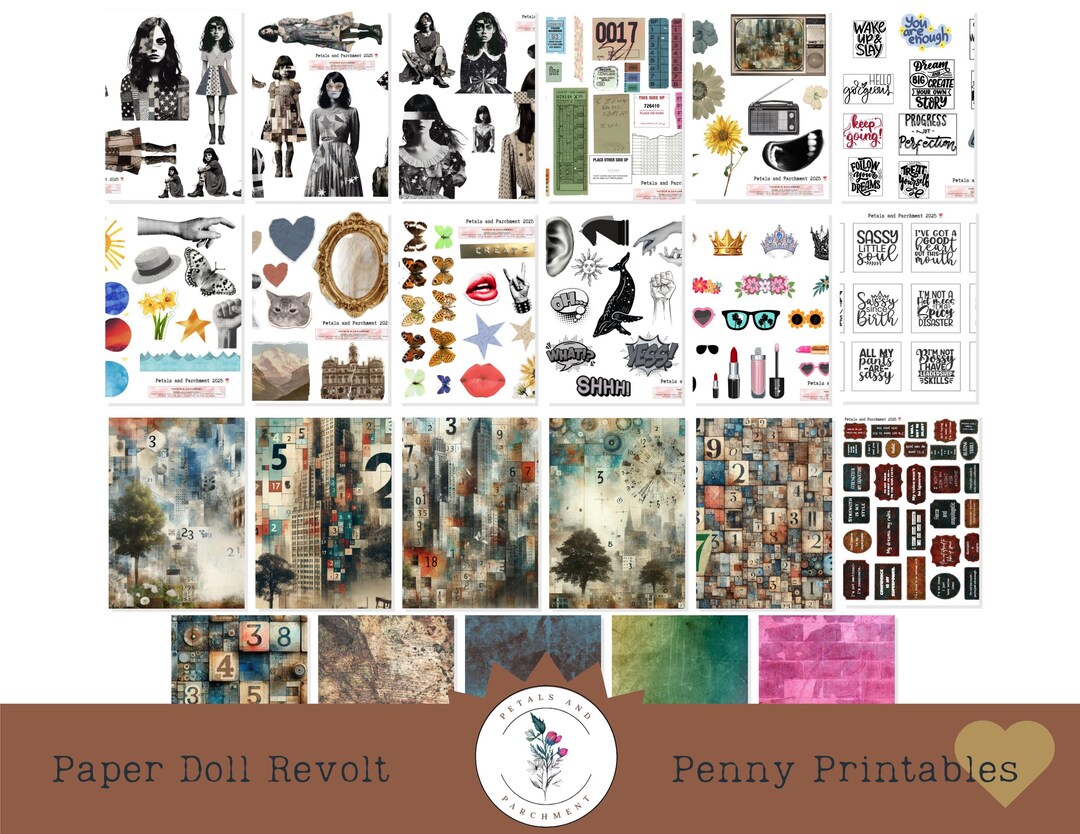 Punk Paper Doll Revolt: Riot Grrrl Junk Journal Kit (digital Download ...