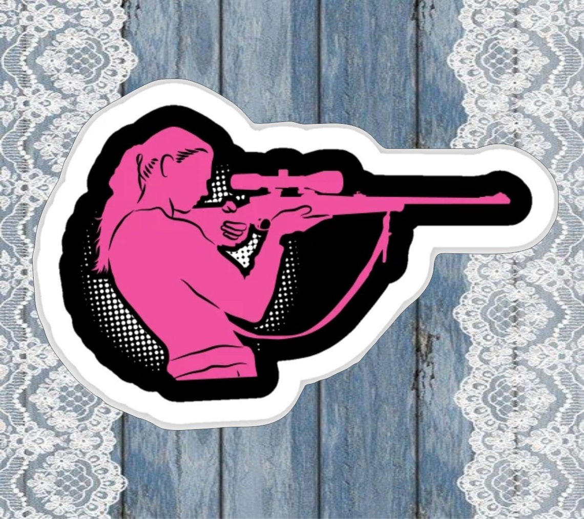 Girl Shooting Vinyl Decal Sticker | Etsy