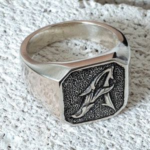 Personalized Monogram Rings for Men, Custom Gold Filled Initial Chunky ...