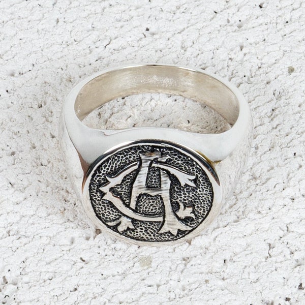 Sterling Monogram Ring - Etsy