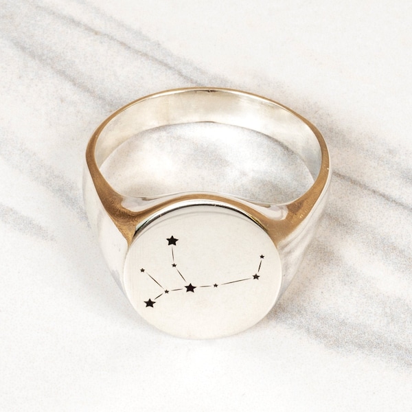 Sagittarius Constellation Signet Ring - Etsy