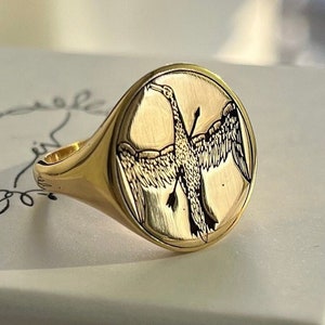 Albatross Signet Ring, the Great Wandering Albatross Bird Ring, Oval ...