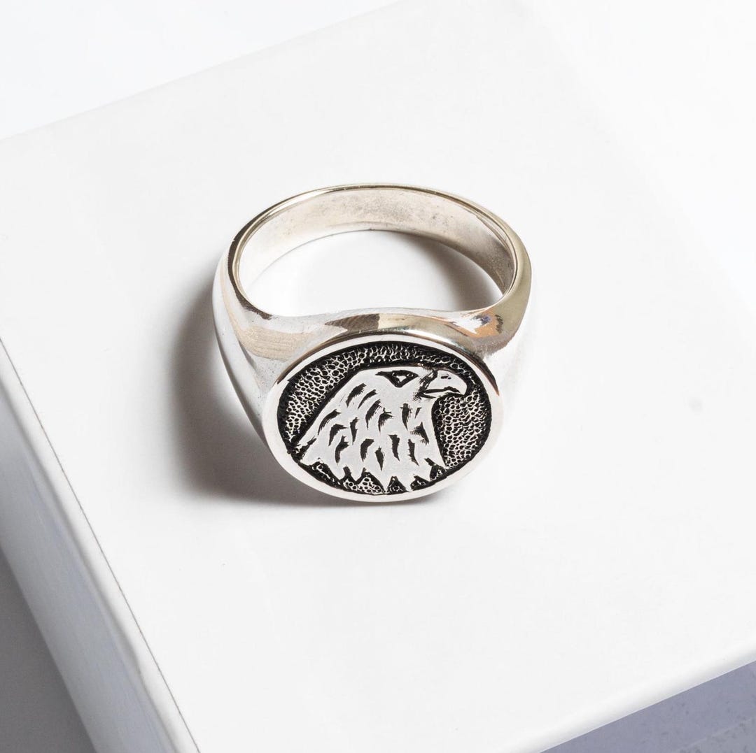 American Eagle Ring, Desert Eagle Signet Ring Women, Animal Head Pinky ...