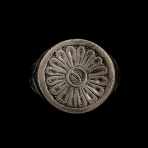Vintage Celtic Ring Men, Viking Daisy Ring Women, Flower Signet Ring ...
