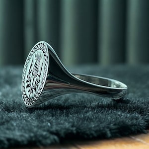 Scottish Thistle Ring, Scotland Signet Ring Women, Flower of Scotland ...
