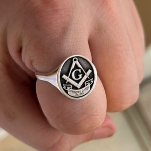 Personalized Masonic Ring, Master Mason With Lodge Number Signet Ring ...