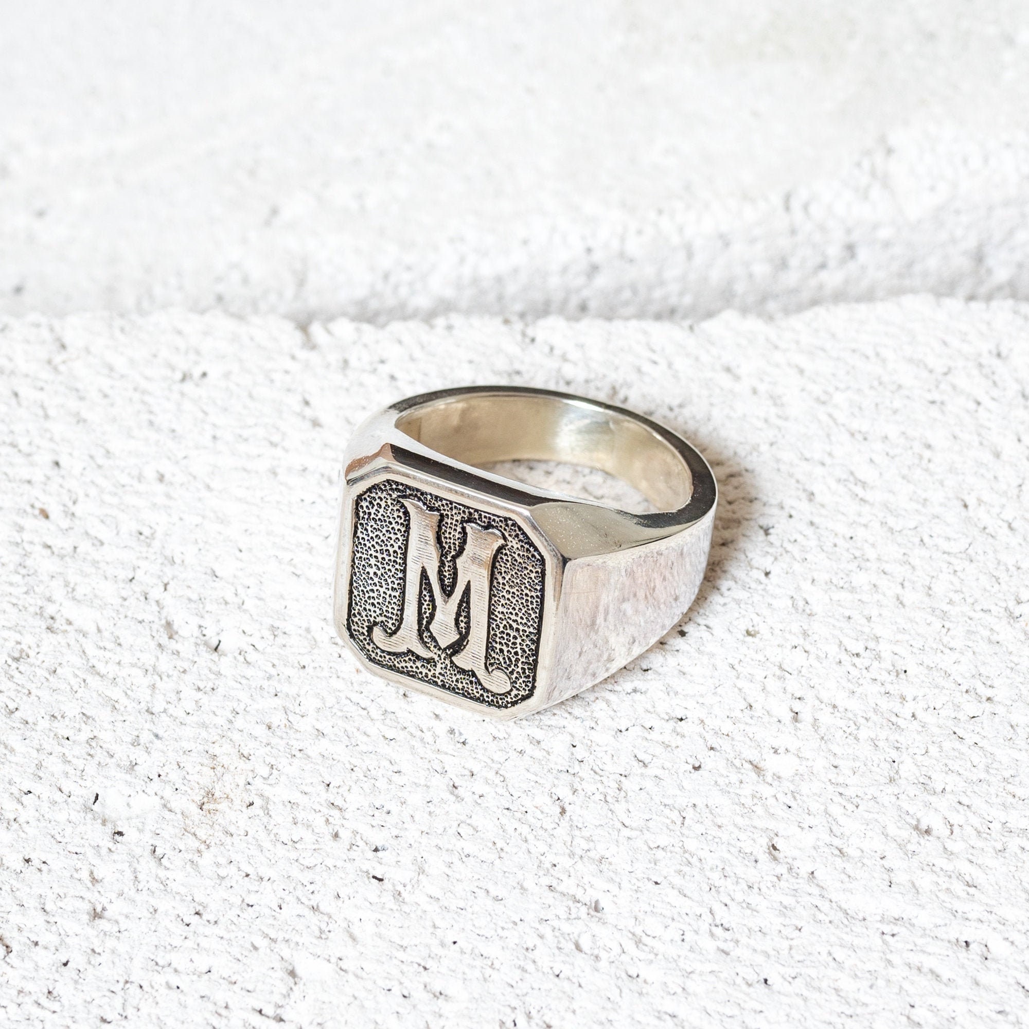 Victorian Signet Ring, Monogram Pinky Ring, Promise Ring for Him ...