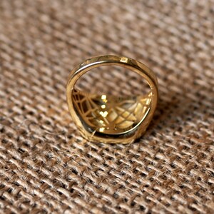 Sterling Silver Signet Pinky Square Vintage Ring Rose Gold | Etsy