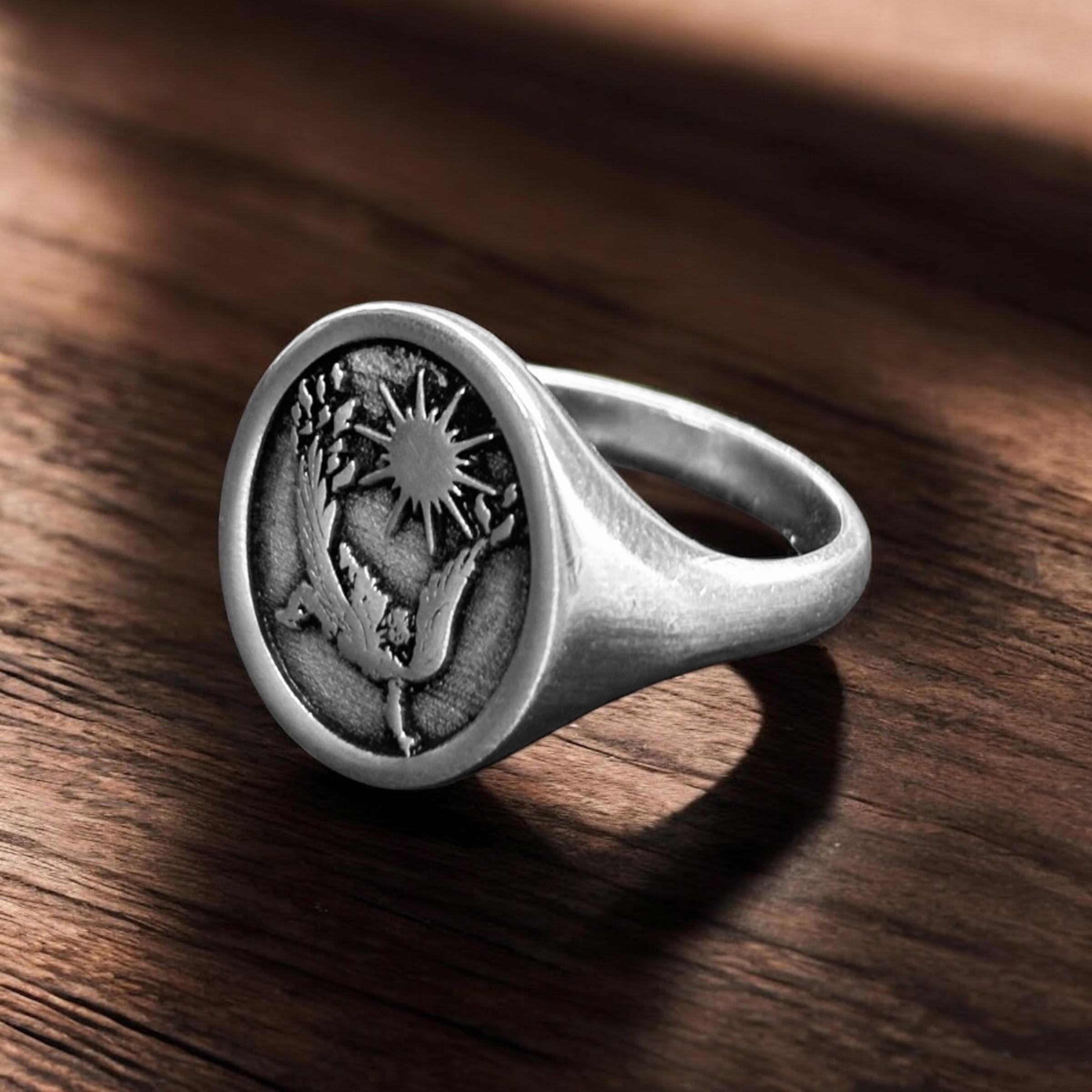 Icarus Ring, Fallen Angel Signet Ring Woman, Greek Mythology Jewelry ...