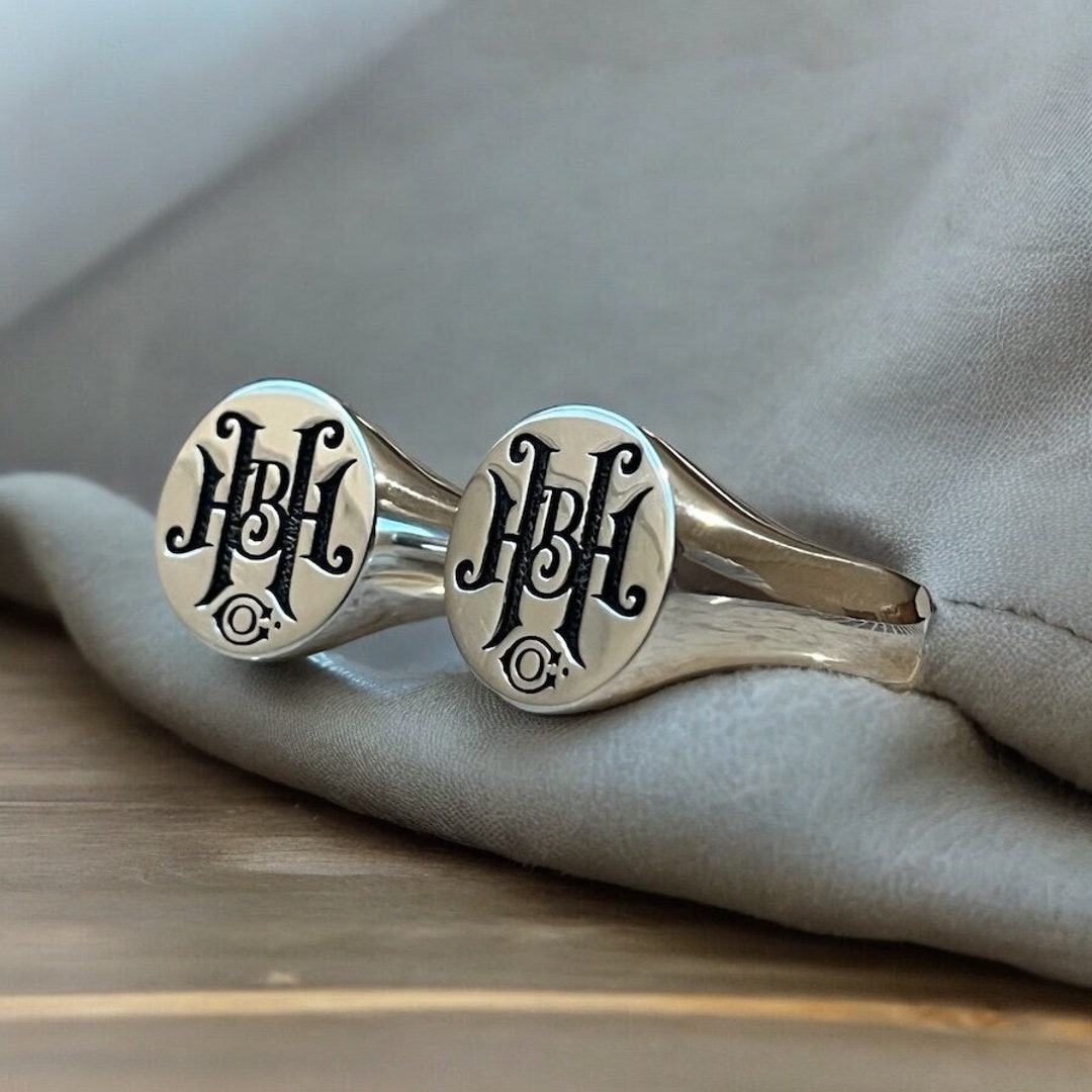 Custom Logo Signet Ring, Gift Partner, Scottish Clan Pinky Ring, Family ...