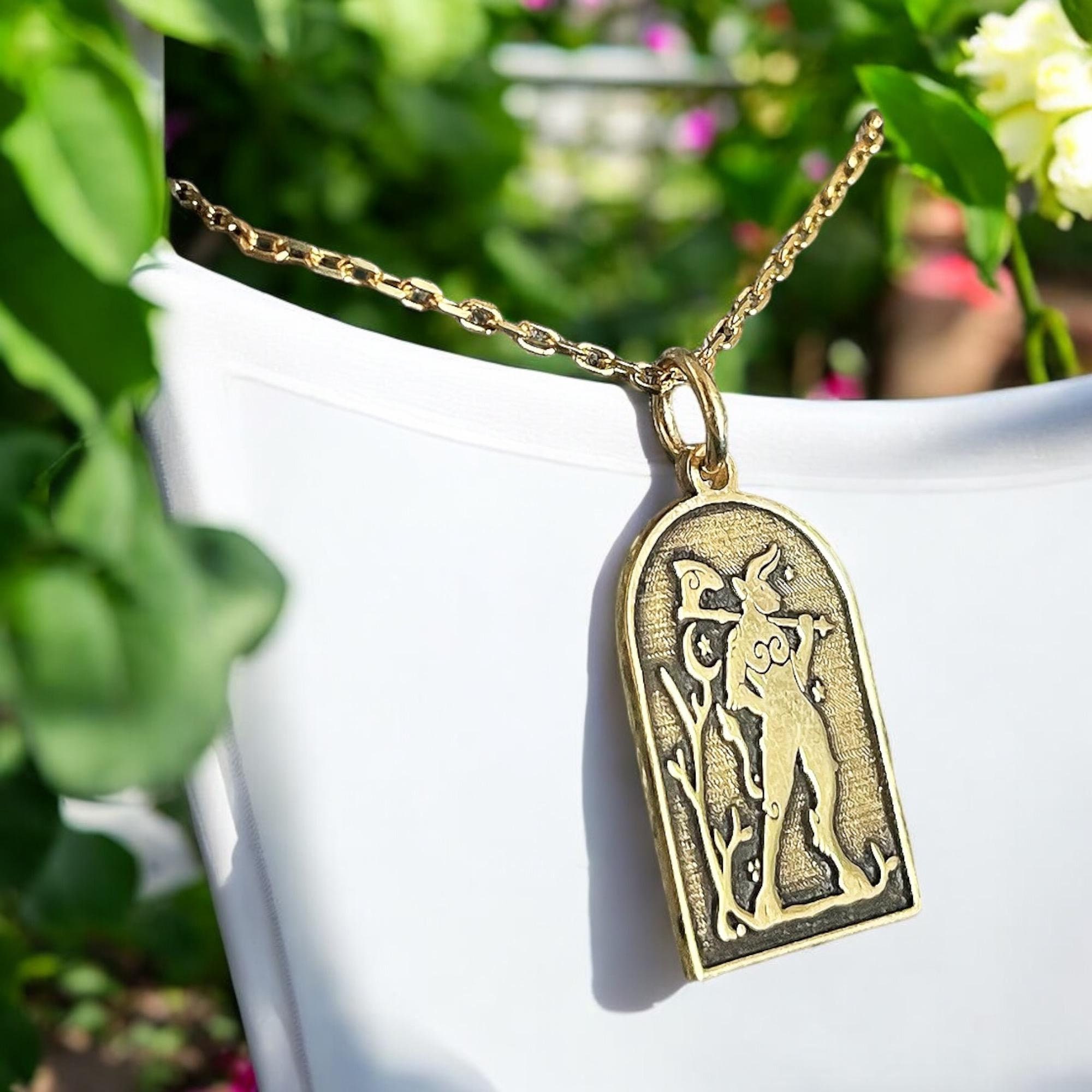 14k Gold Minotaur Necklace, Silver Warrior Pendant, Valhalla Jewelry ...