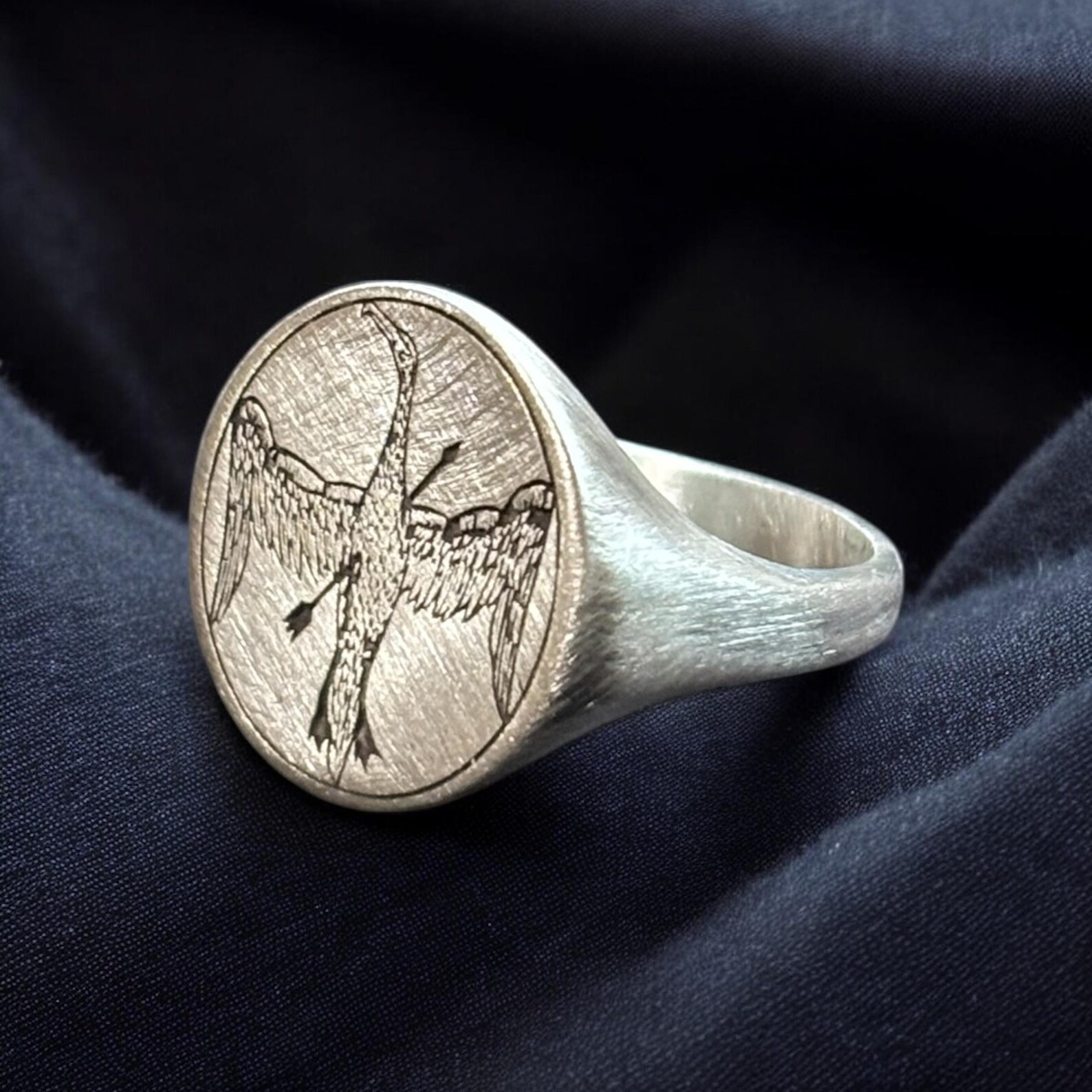 Albatross Signet Ring, the Great Wandering Albatross Bird Ring, Oval ...