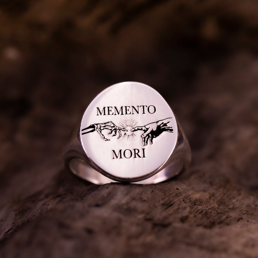 The Creation of Adam Signet Ring, Hand of God Pinky Ring,memento Mori ...
