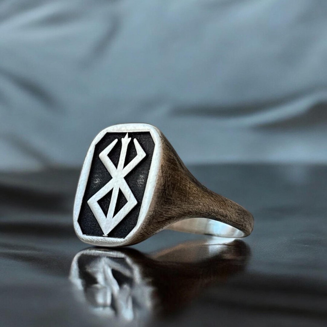 Berserk Signet Ring, Sacrifice Symbol Pinky Ring, Viking Rune Ring ...