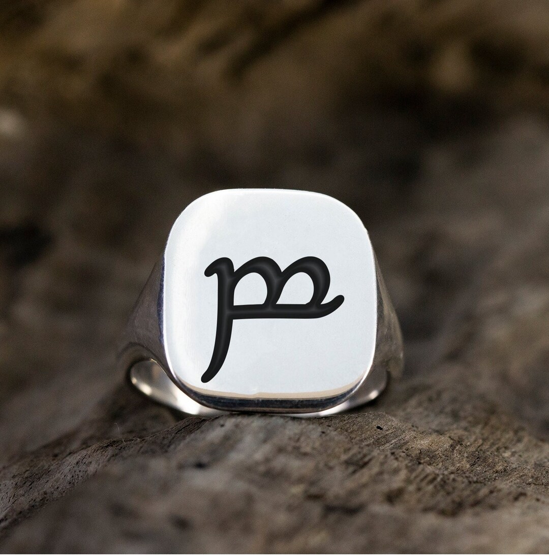Elvish Ring, LOTR Letter Signet Ring, Elven Jewelry, Elven Initial ...