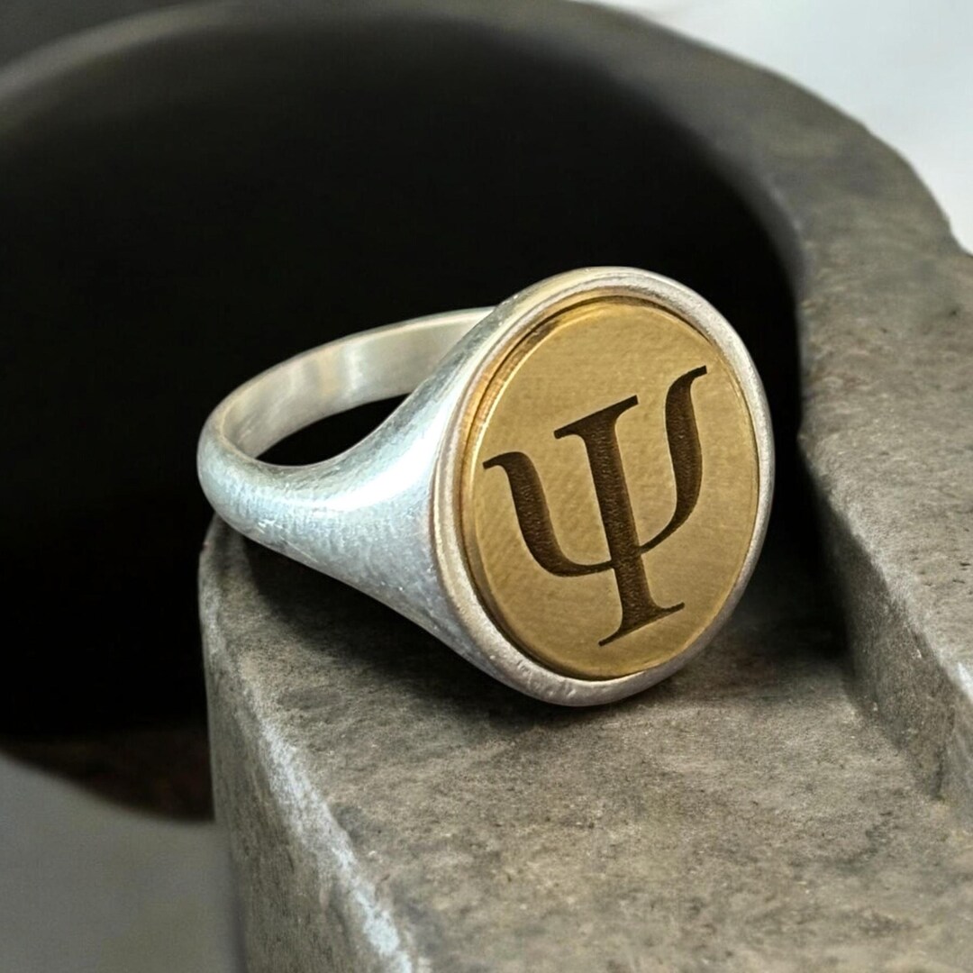 Psychology Ring, Psi Symbol Signet Ring Women, Psychiatrist Pinky Ring ...