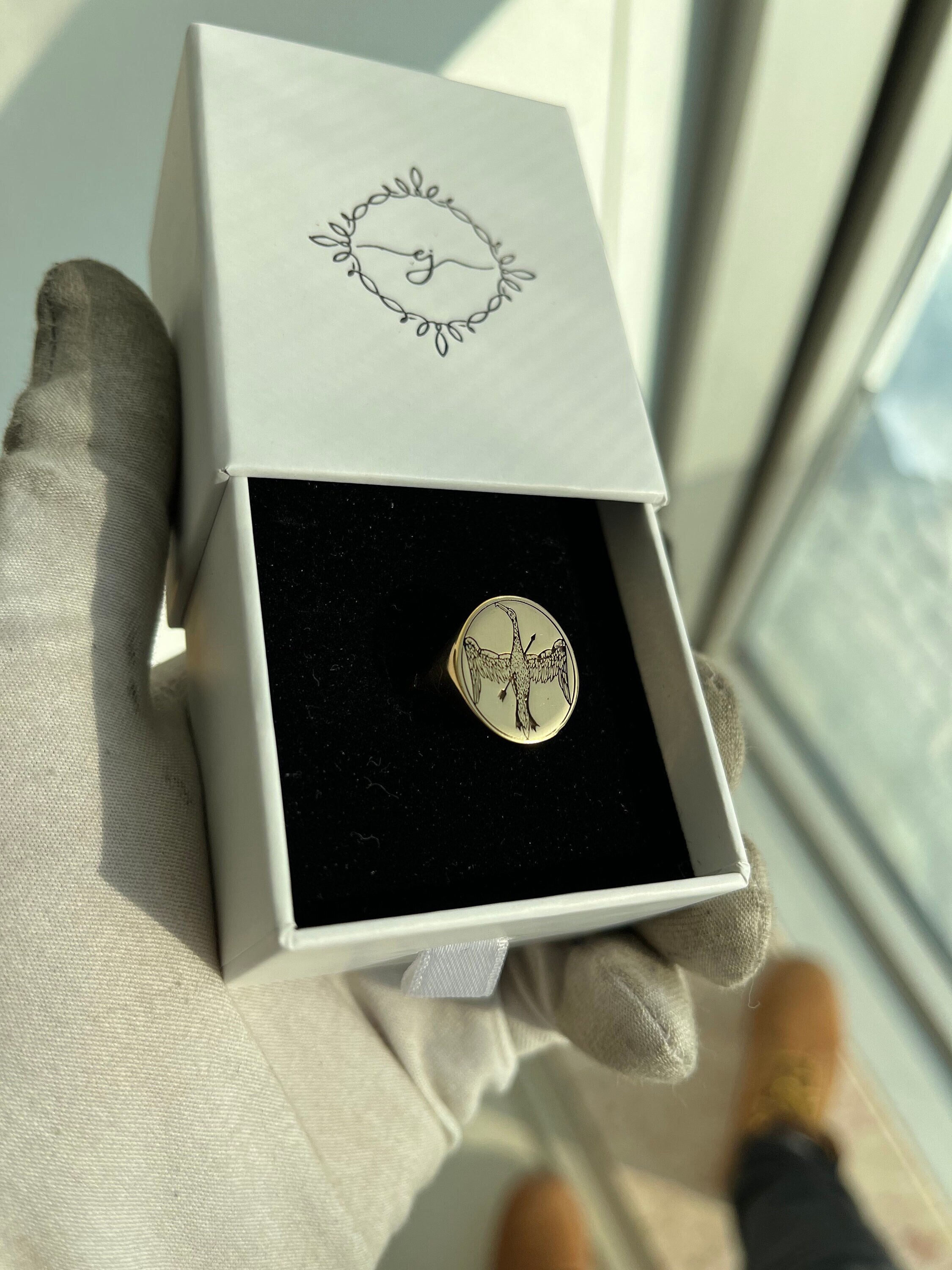 Albatross Signet Ring the Great Wandering Albatross Bird | Etsy