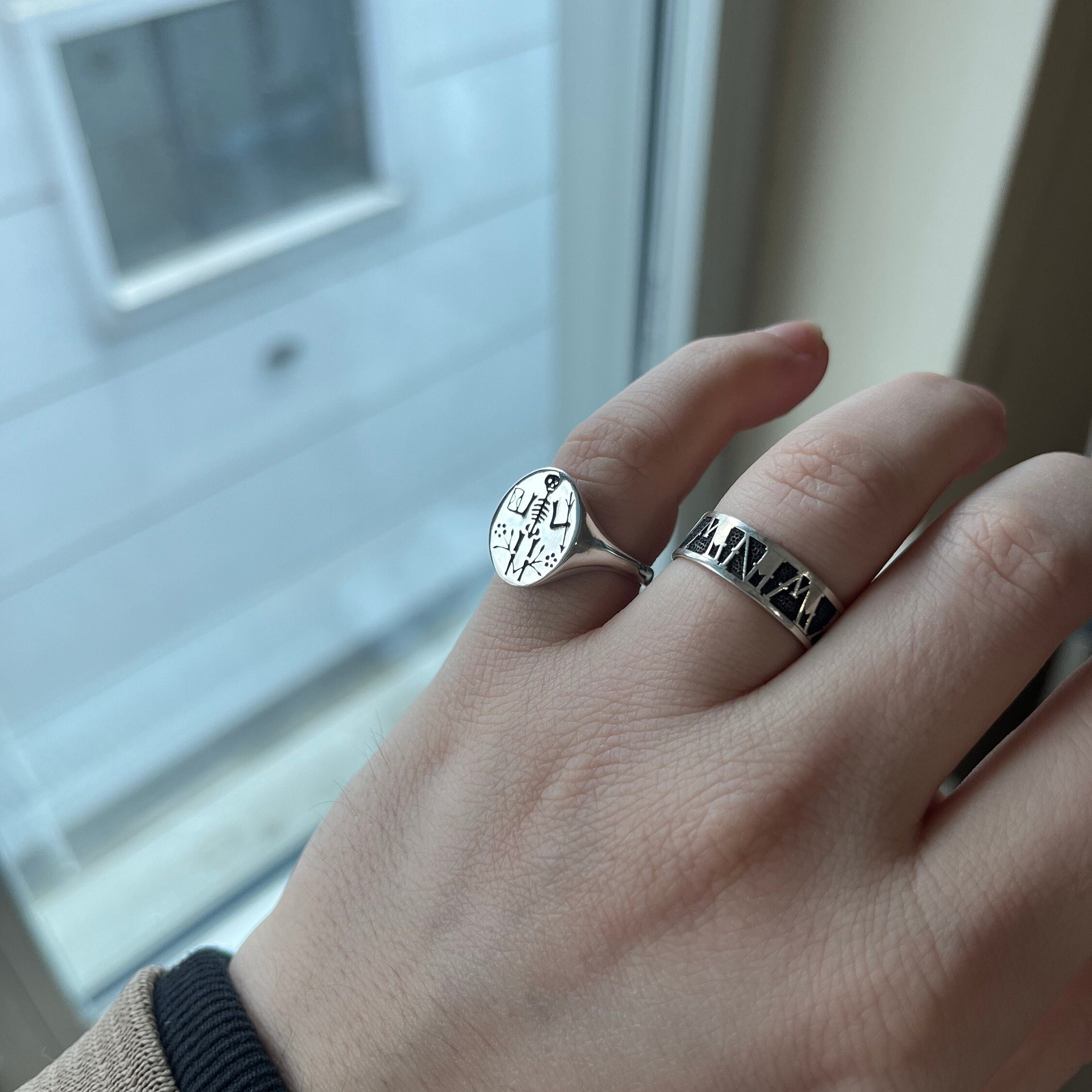 Old Memento Mori - Amor Fati Ring, Stoicism Signet Ring Men, Memento ...