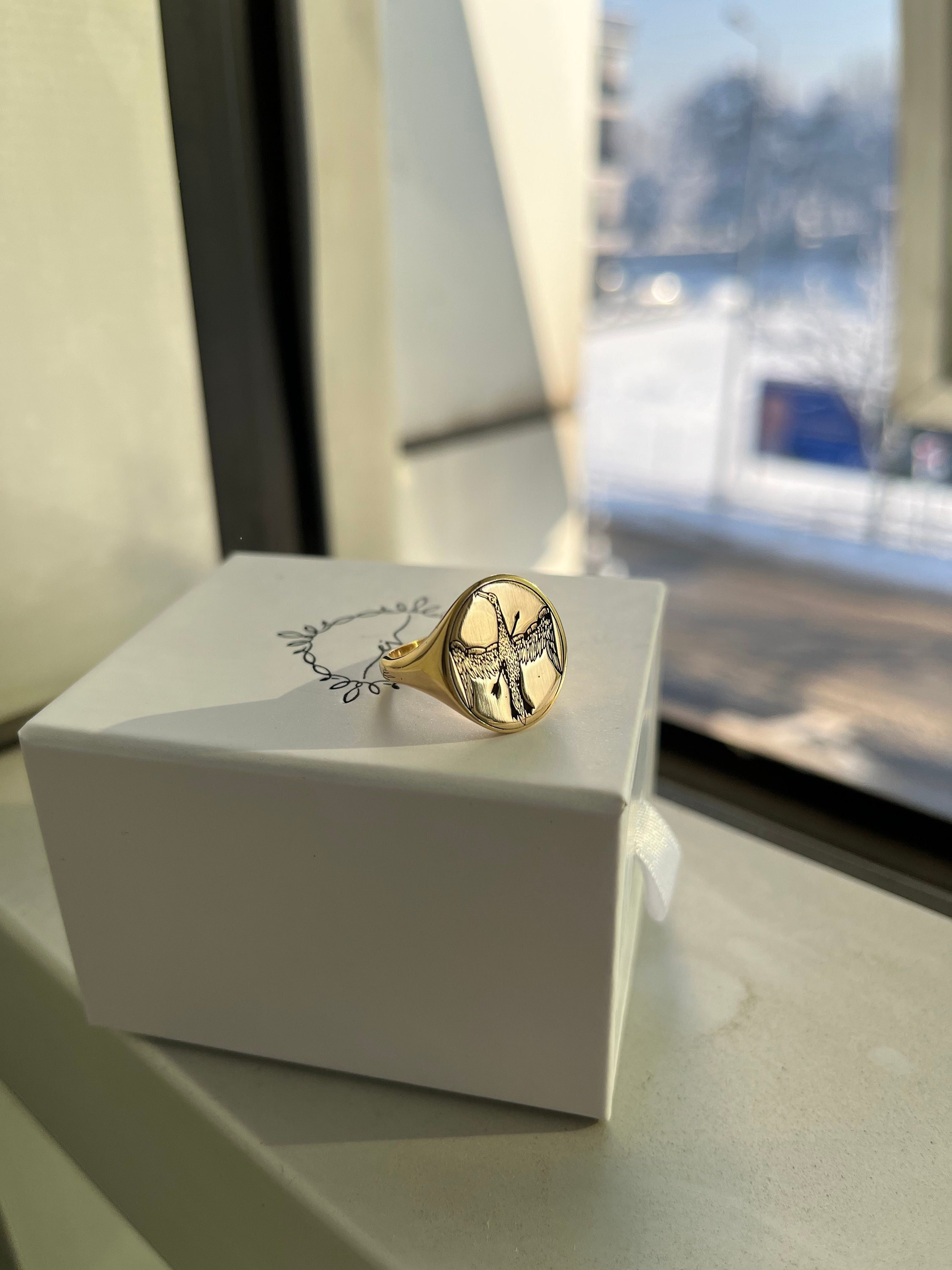 Albatross Signet Ring the Great Wandering Albatross Bird | Etsy