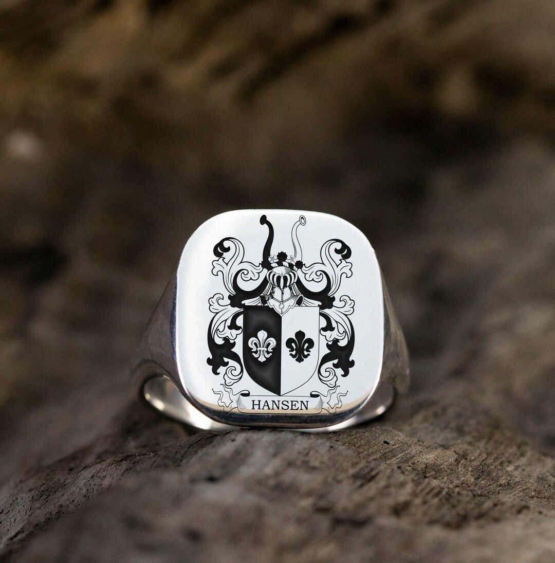 Coat of Arms Signet Ring, Family Crest Pinky Ring Men, Custom Clan ...