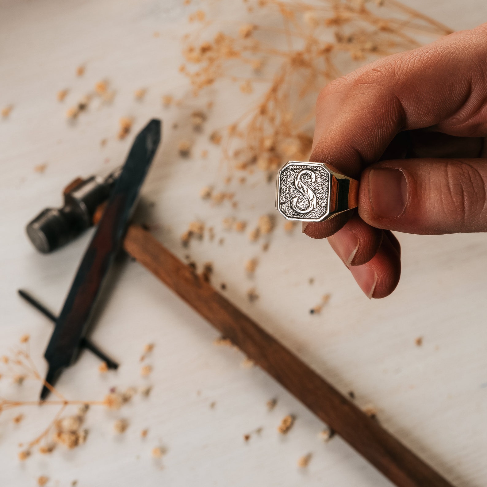 Personalized Monogram Rings for Men Custom Gold Filled | Etsy