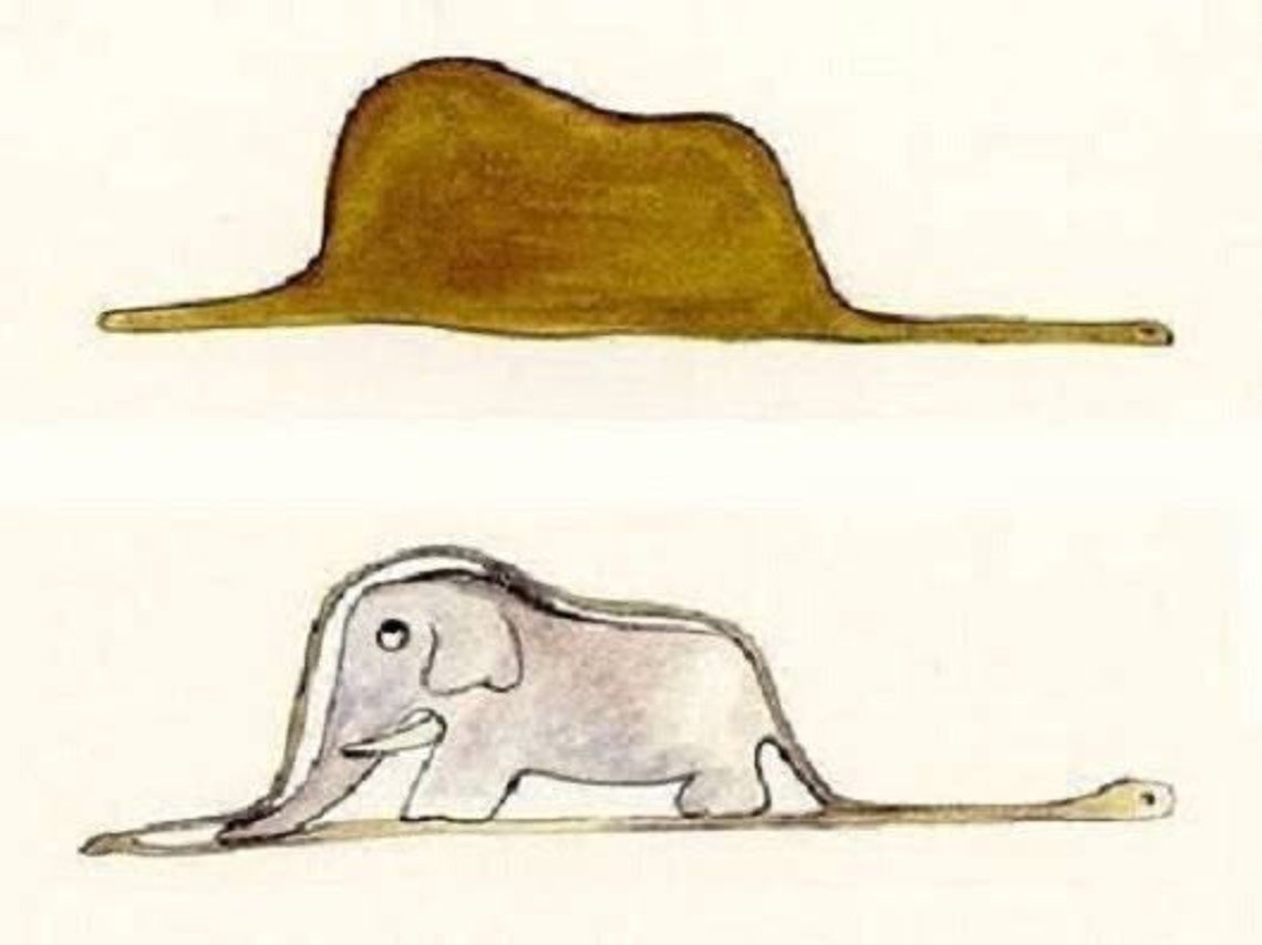 The Little Prince Silver Ring Hidden Elephant Ring A Hat or | Etsy