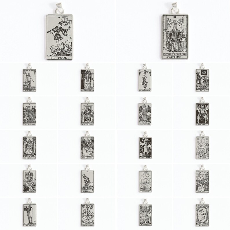 High Priestess Tarot Card Necklace Silver Oracle Card | Etsy