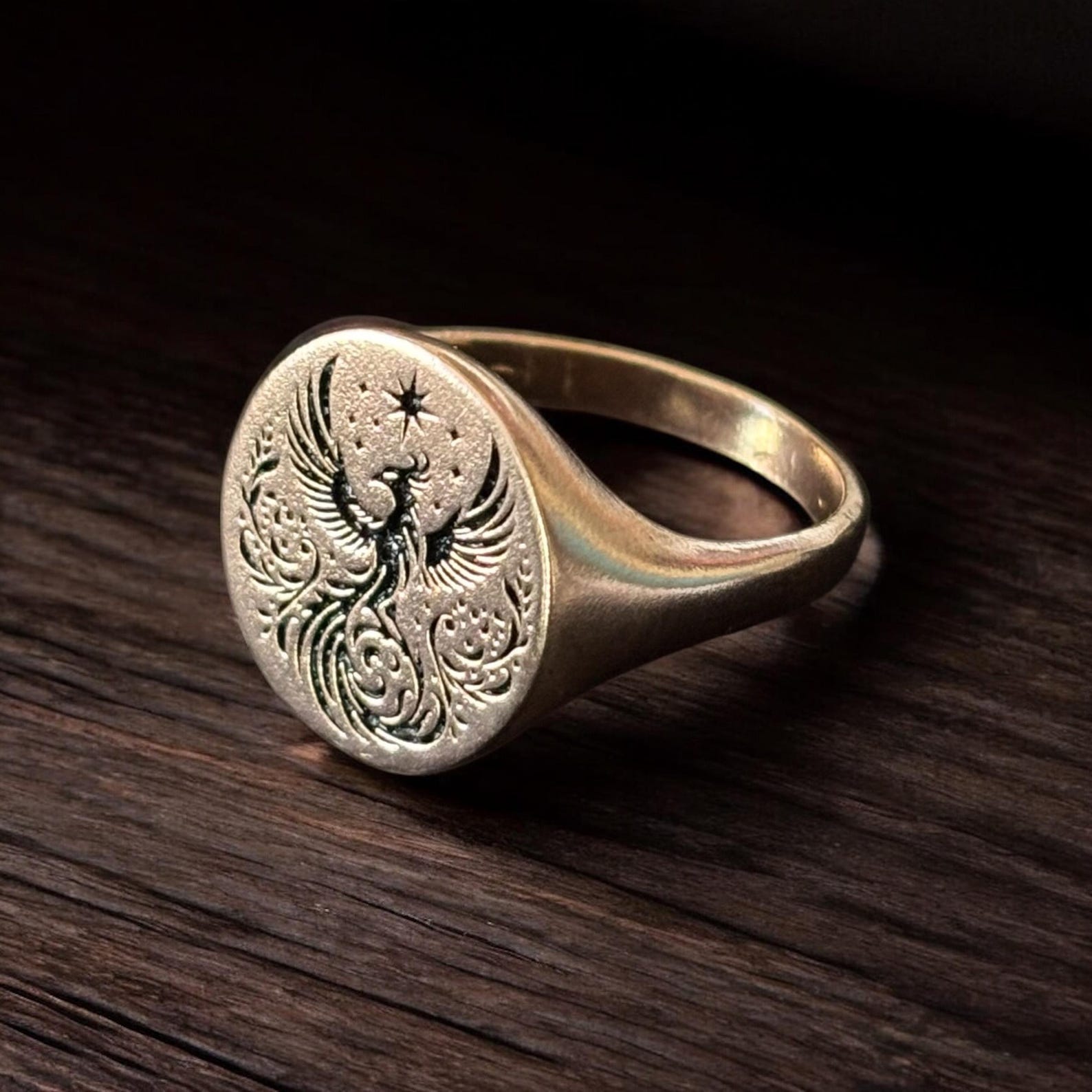 Phoenix Ring, Legendary Rising Signet Ring Women, Mythologic Simurg ...