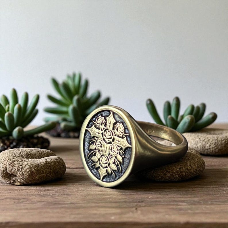 Rose Croix Ring, Rosicrucian Cross Signet Ring Woman, Spiritual Symbol ...