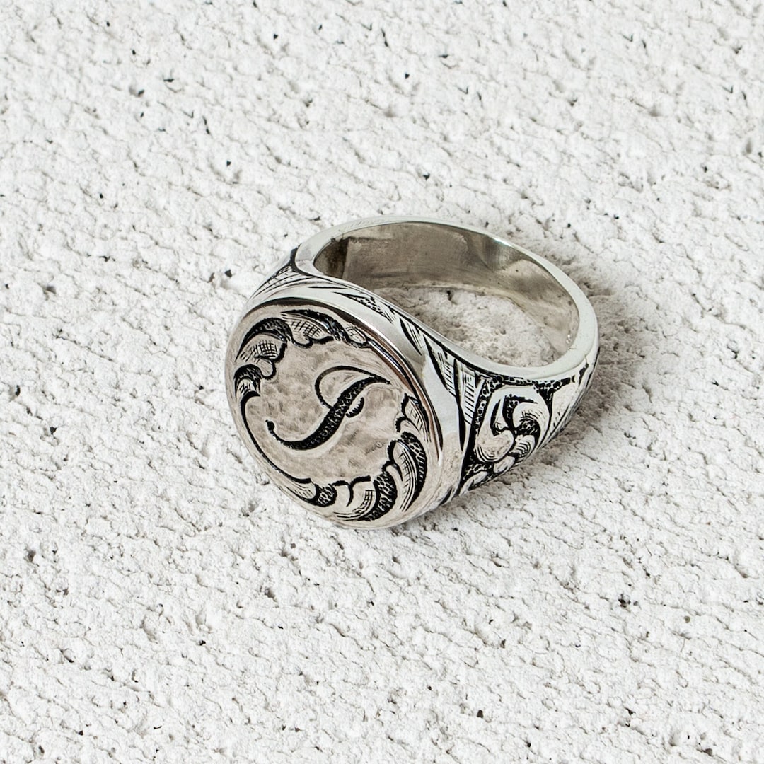 Custom Initial Rings for Men, Promise Ring for Him, Ring for Boyfriend ...