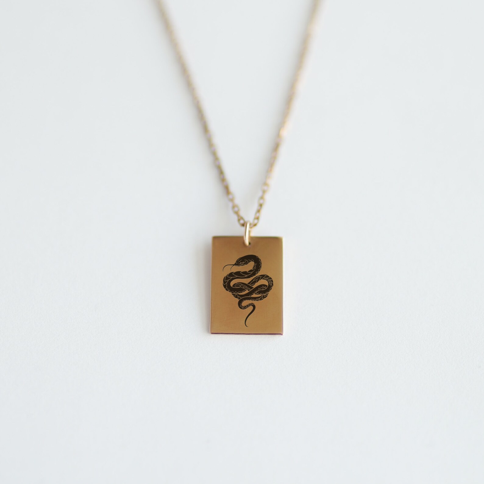 Snake Signet Necklace Gold Animal Signet Necklace Custom - Etsy