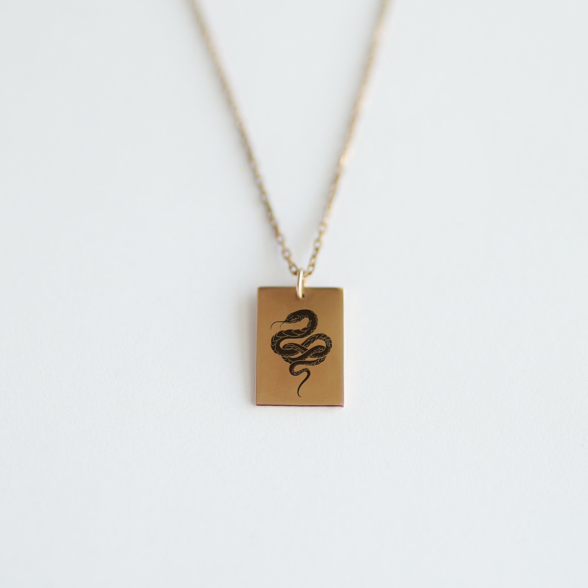 Snake Signet Necklace Gold Animal Signet Necklace Custom - Etsy