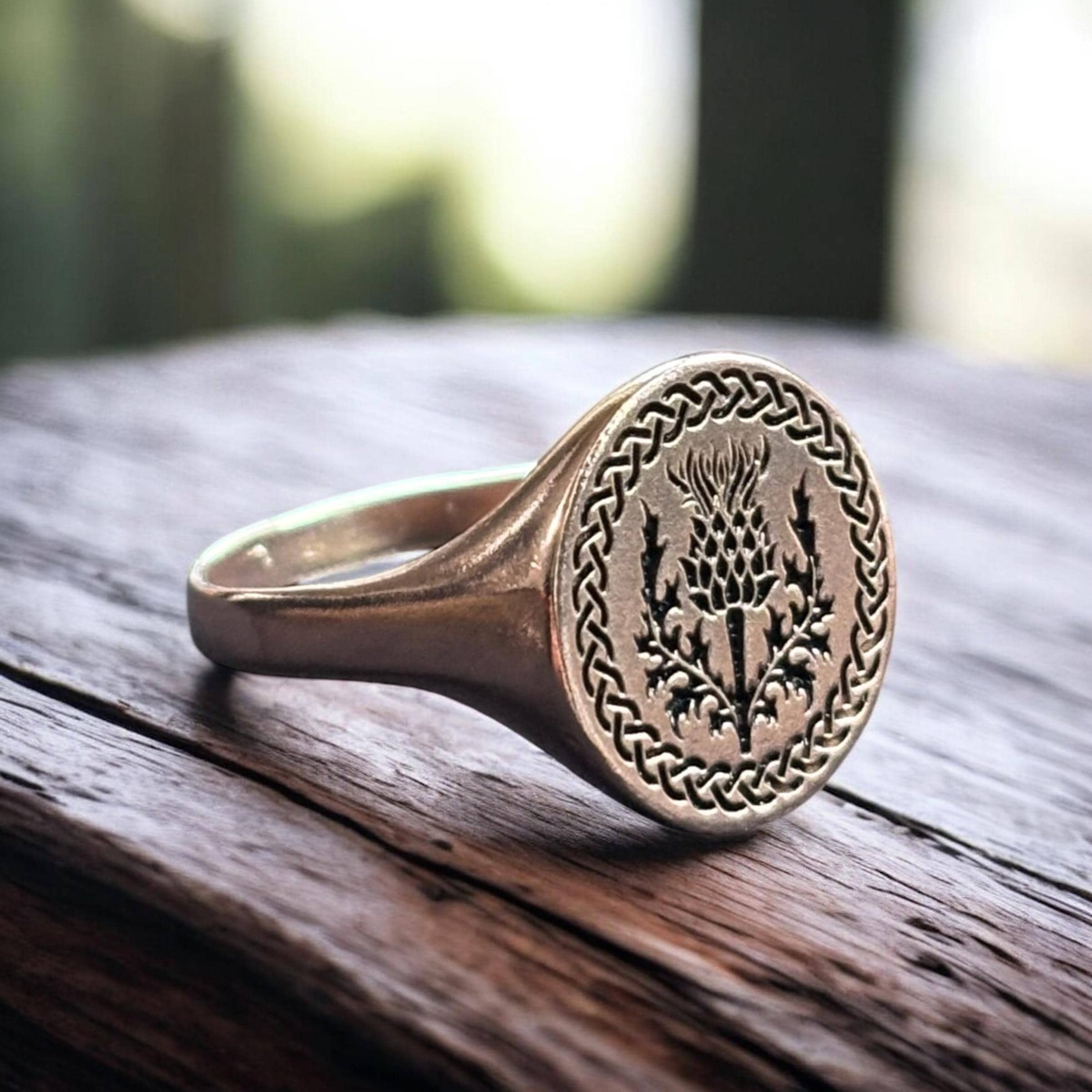 Scottish Thistle Ring, Scotland Signet Ring Women, Flower of Scotland ...