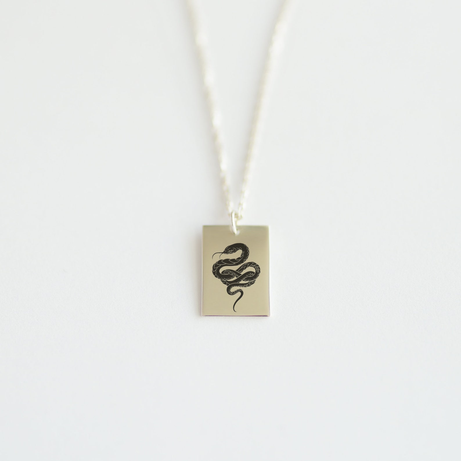 Snake Signet Necklace Gold Animal Signet Necklace Custom - Etsy