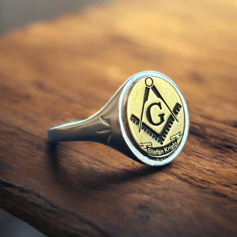Vintage Personalized Masonic Ring, Master Mason Pinky Ring, Lodge ...