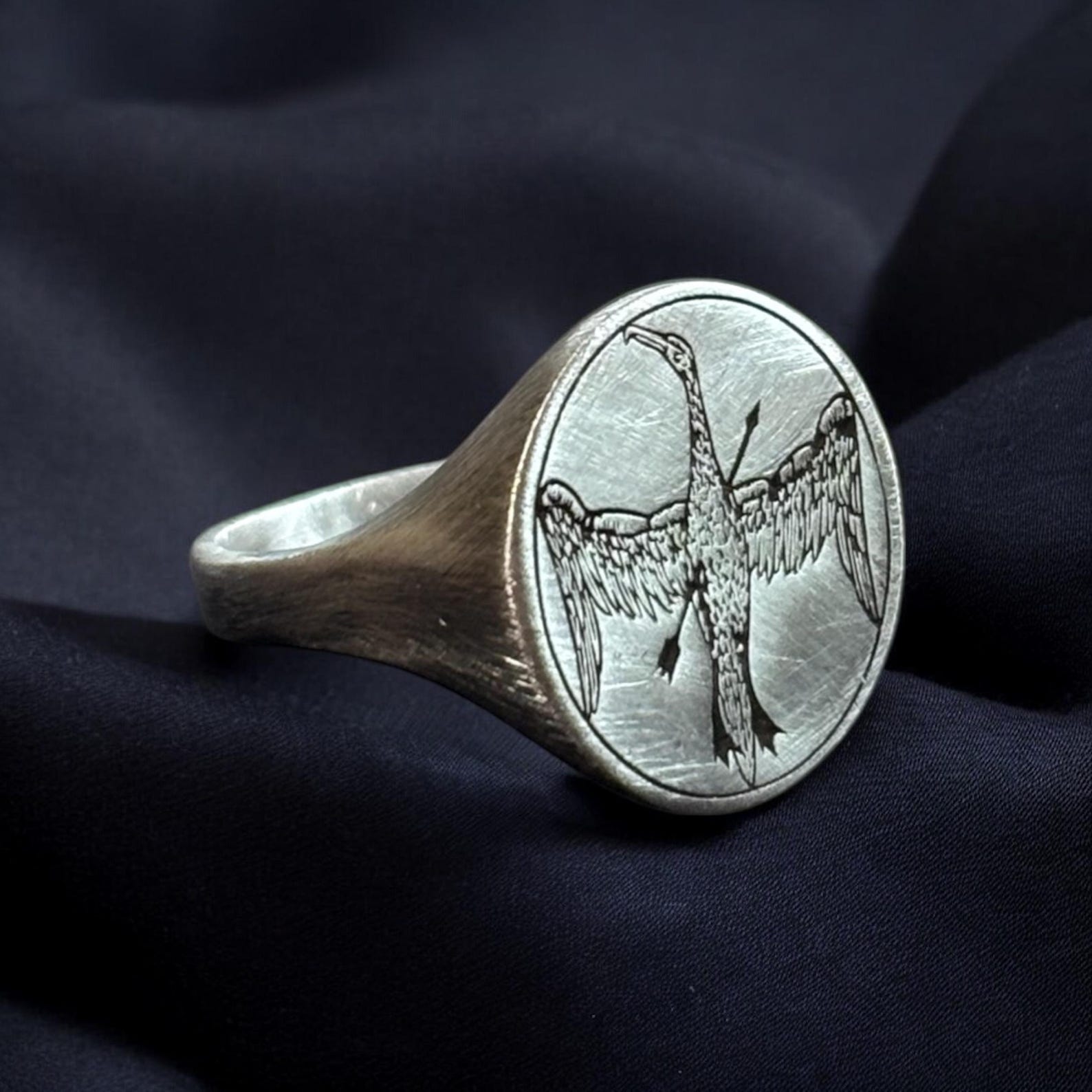 Albatross Signet Ring, the Great Wandering Albatross Bird Ring, Oval ...