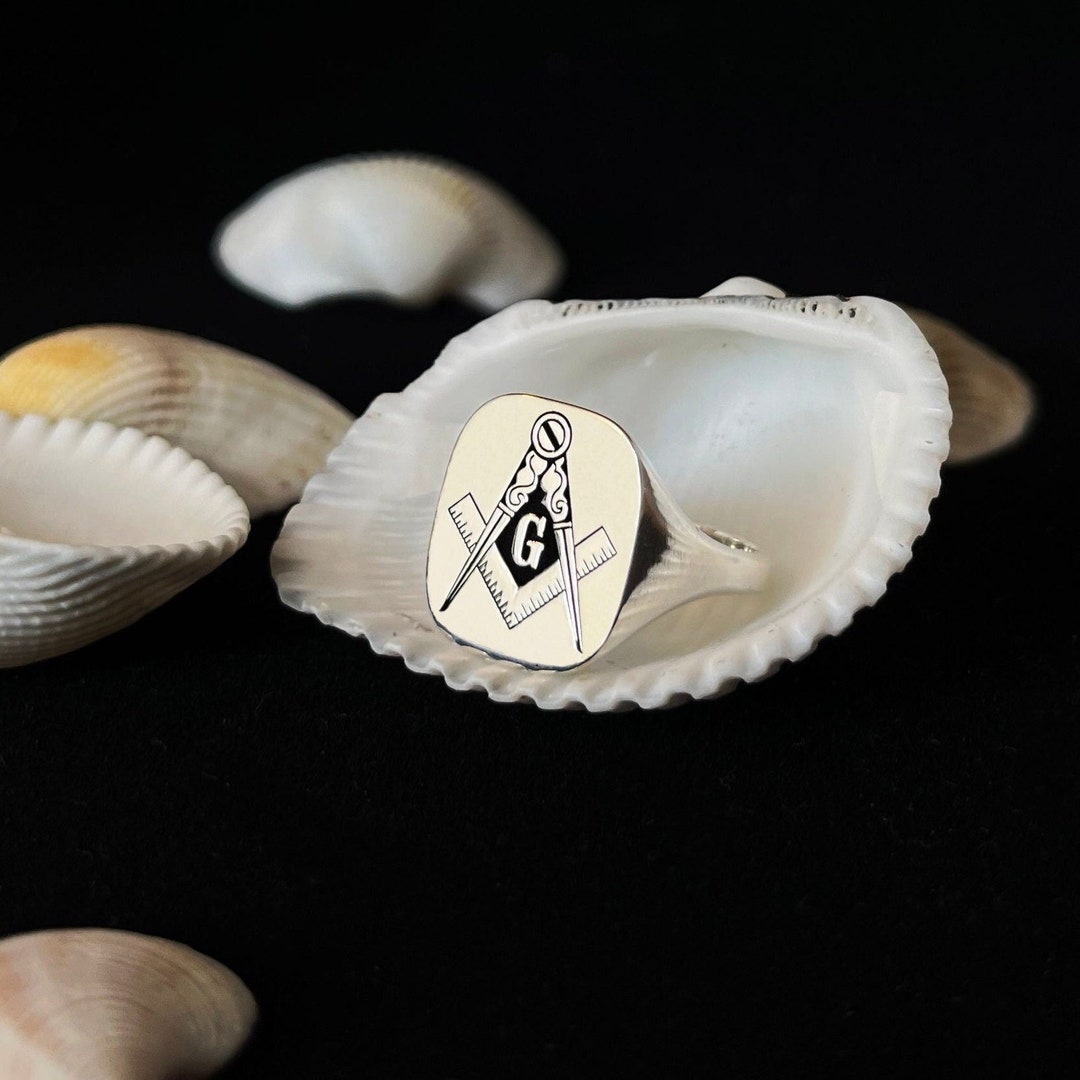 Masonic Signet Ring, Freemason Ring, Sterling Silver Masonic Rings ...