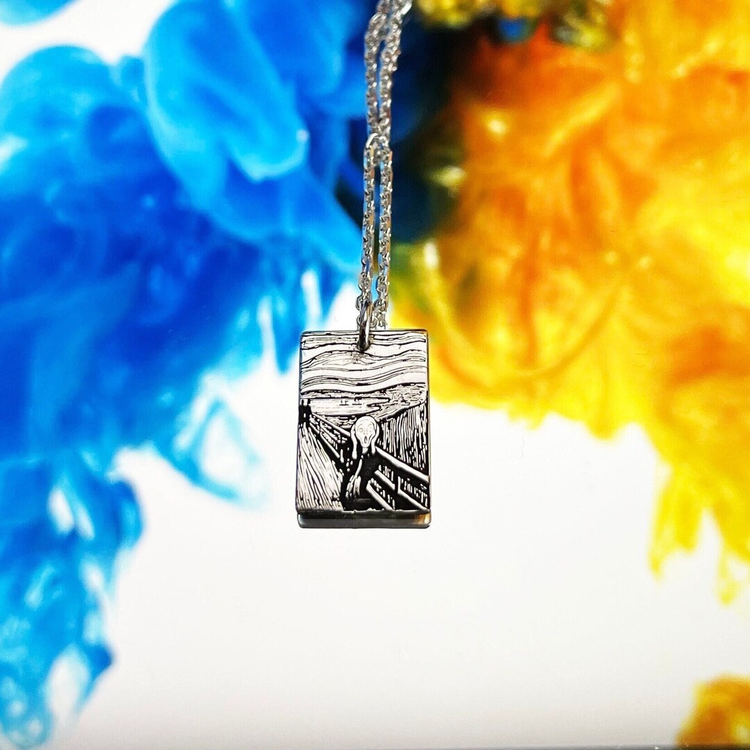 Scream Necklace, Silver Custom Art Necklace, Artwork by Edvard Munch ...
