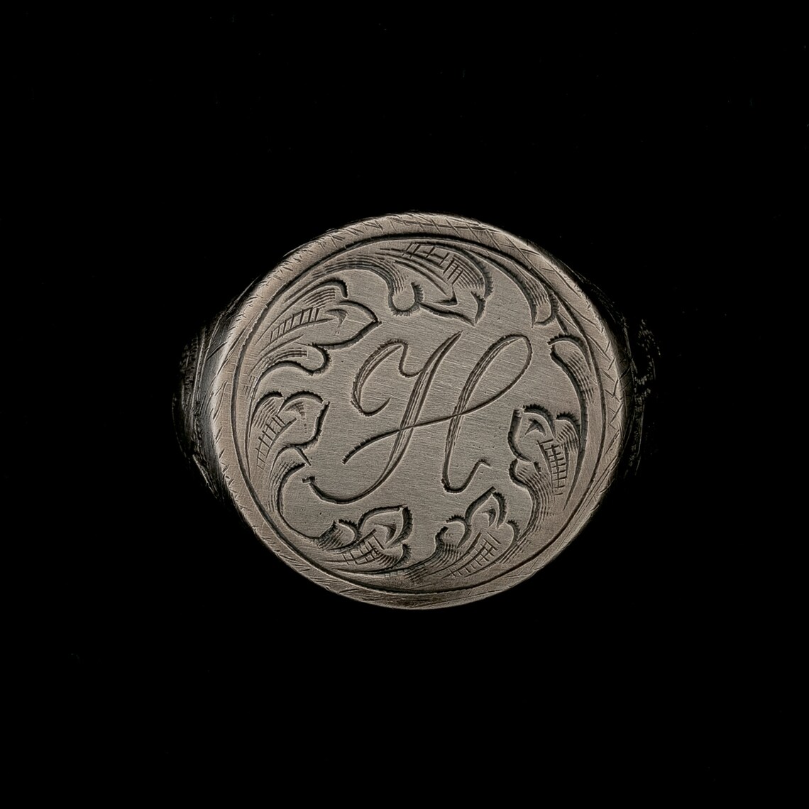 Personalized Vintage Initial Signet Ring Men Monogram | Etsy