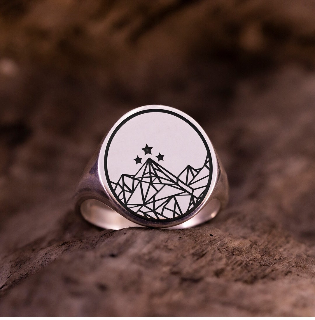 ACOTAR Night Court Ring, Starry Mountains Signet Ring, Velaris Lover ...
