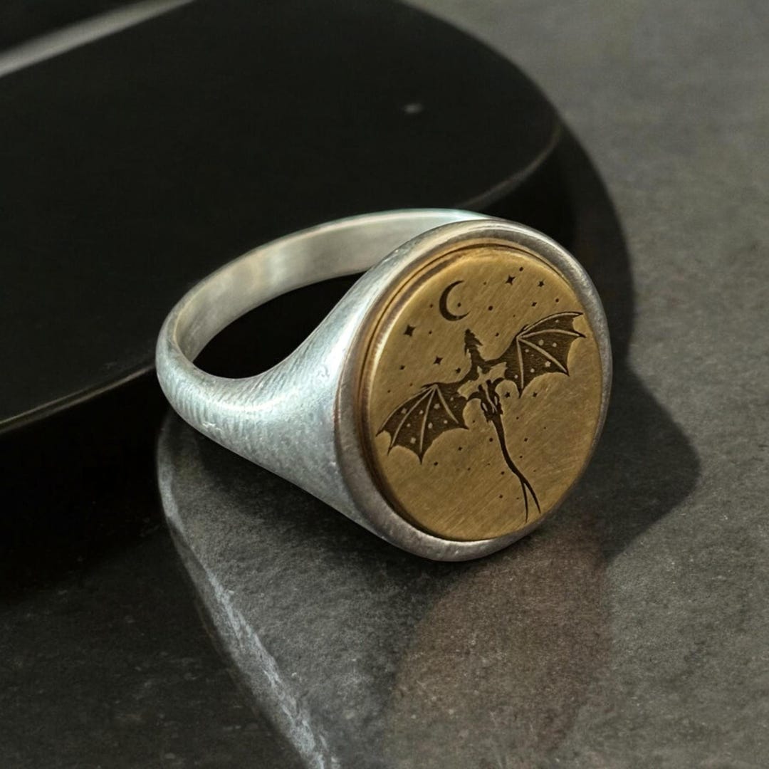 Valkyrie Dragon Ring, Velaris Acotar Signet Ring Woman, Starry Mountain ...